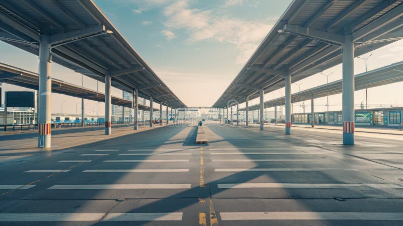 Panoramic Horizontal View of a Major Transportation Stock Illustration ...