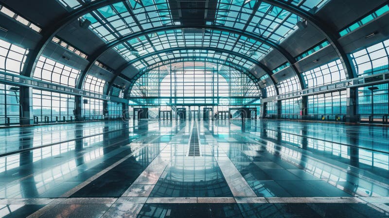 Panoramic Horizontal View of a Major Transportation Stock Illustration ...