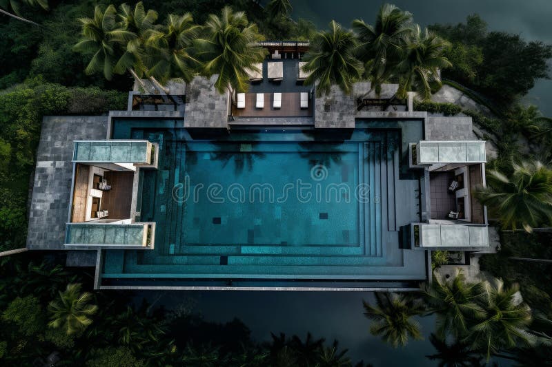 Panoramic Hotel Infinity Pool View. Generate Ai Stock Illustration ...