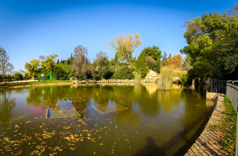 Panoramic Image of the Artificial Lake Stock Image - Image of panorama ...