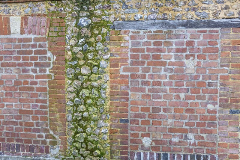 Brick and Flint Wall stock photo. Image of gate, heritage - 2344438