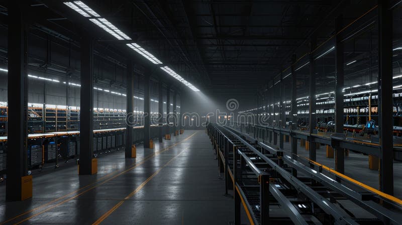 A Panoramic Image of a Fully Automated Robotic Dark Store Warehouse ...