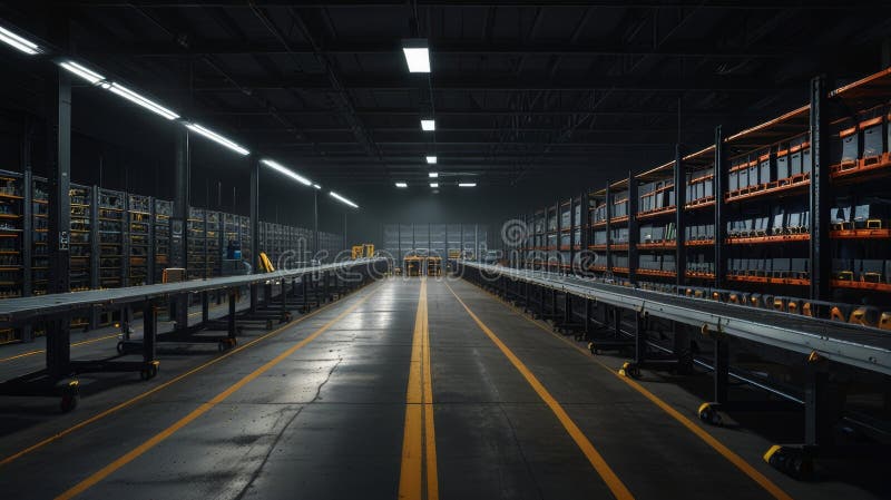A Panoramic Image of a Fully Automated Robotic Dark Store Warehouse ...