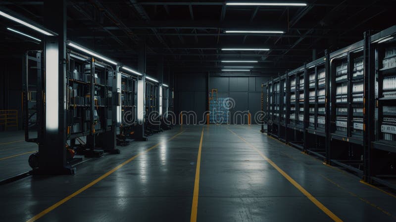 A Panoramic Image of a Fully Automated Robotic Dark Store Warehouse ...
