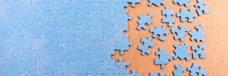 Panoramic Image Jigsaw Puzzle with Copy Space. Connected and Missing ...