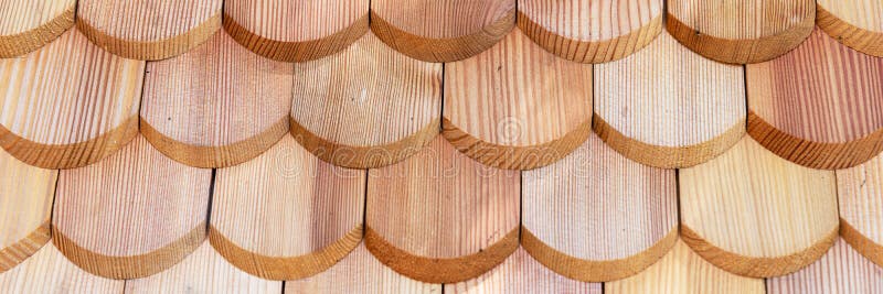 Panorama. New Half-round Wooden Shingles for Roof or Wall Cladding ...