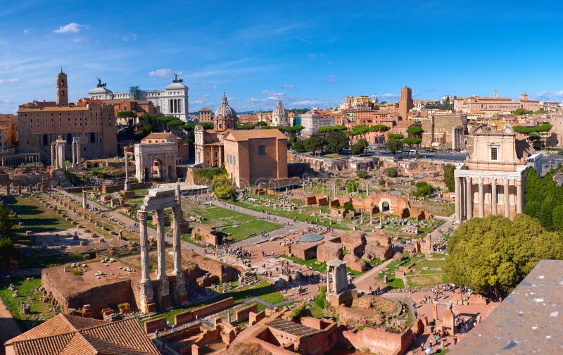 Panoramic Image of Roman Forum in Rome, Italy Editorial Stock Photo ...