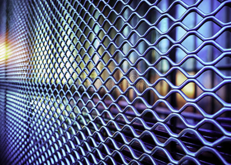 Panoramic Industrial Galvanized Steel Grid Background Durable Metallic ...