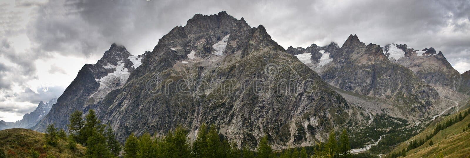 Italian Alps Mountain and Village Scene Stock Image - Image of village ...