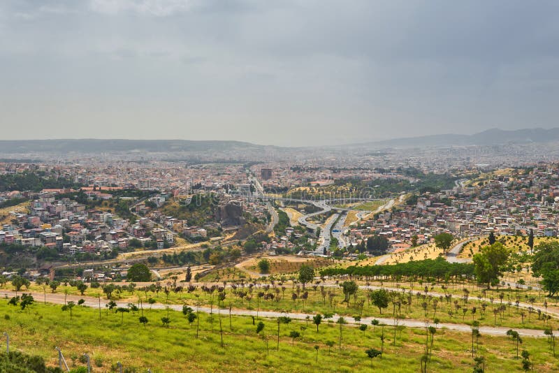 Panoramic Izmir View from Kadifekale Castle Stock Photo - Image of wall ...