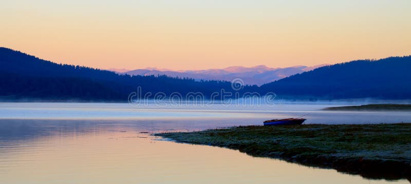Panoramic lake stock image. Image of pretty, nature, skyline - 46391509