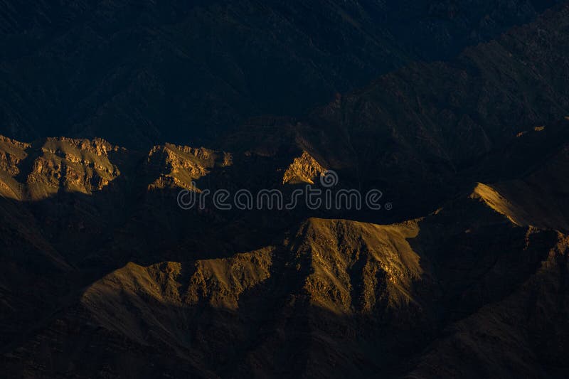 Landscape of Light and Shadows Falling on Mountains As Fine Art Stock ...