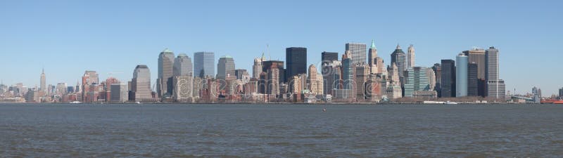 Panoramic Landscape of Manhattan Skyline Stock Photo - Image of travel ...