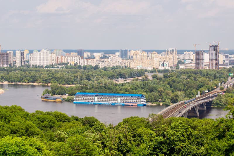 Panoramic Landscape of Modern Developing Metropolis with River a Stock ...