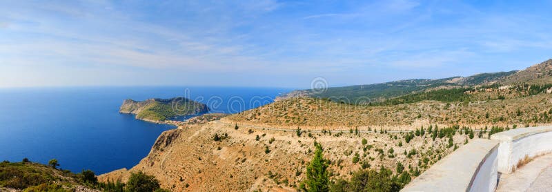 Panoramic Landscape View Asos, Kefalonia, Greece Stock Image - Image of ...