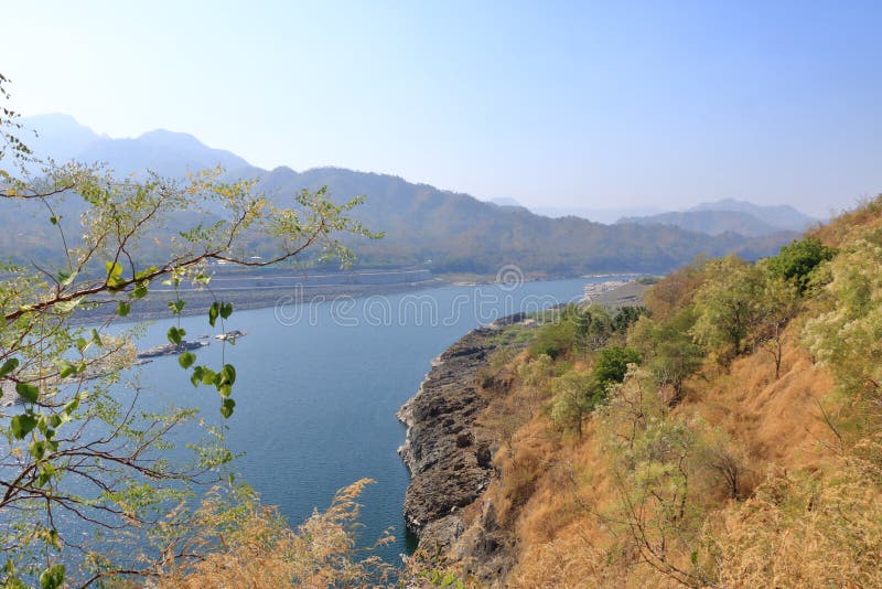Panoramic Landscape View of Beautiful River Narmada Near the Statue of ...