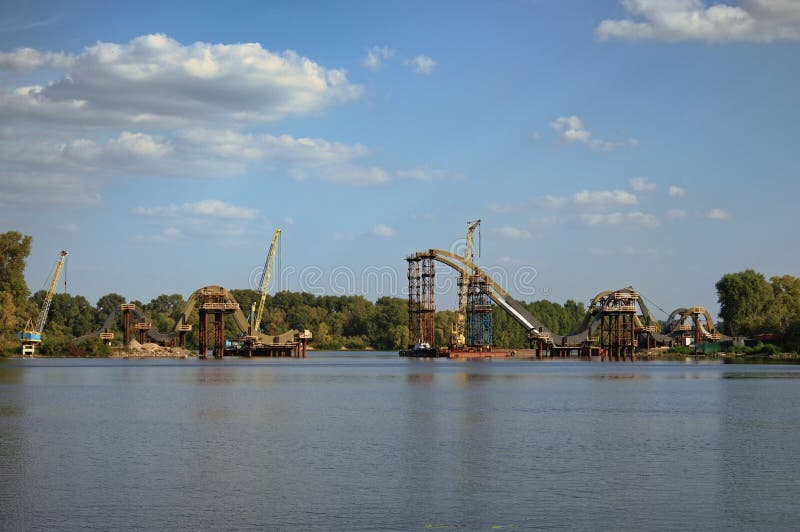 Panoramic Landscape View the Process of Mounting Steel Structures for ...