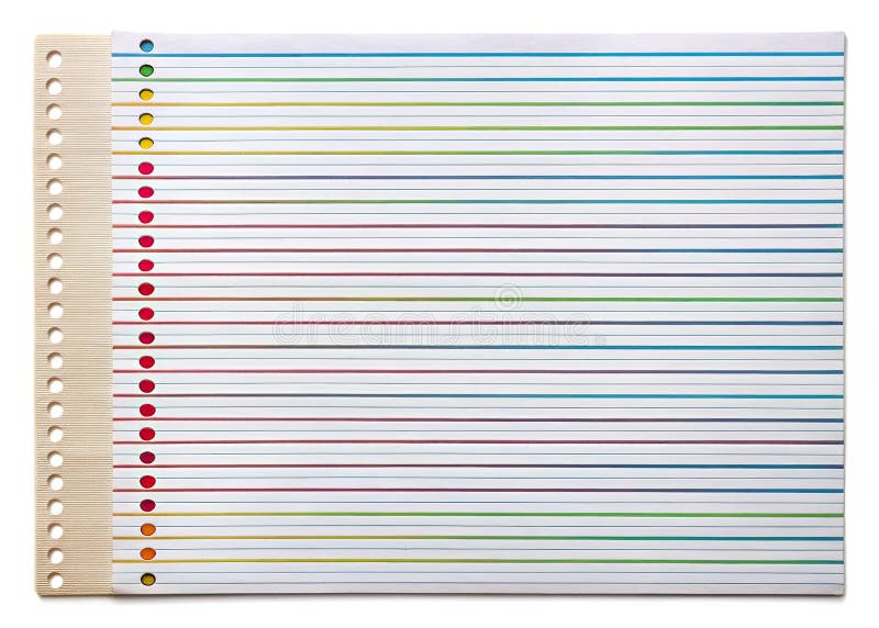 Panoramic Lined Paper Background with Perforated Edges a Detailed ...