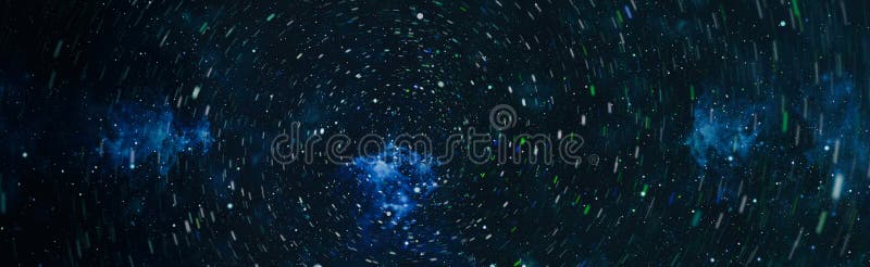 Panoramic Looking into Deep Space. Dark Night Sky Full of Stars Stock ...