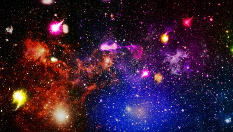 Panoramic Looking into Deep Space. Dark Night Sky Full of Stars Stock ...