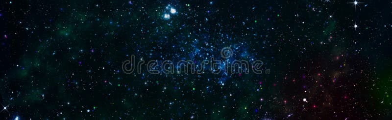 Panoramic Looking into Deep Space. Dark Night Sky Full of Stars Stock ...