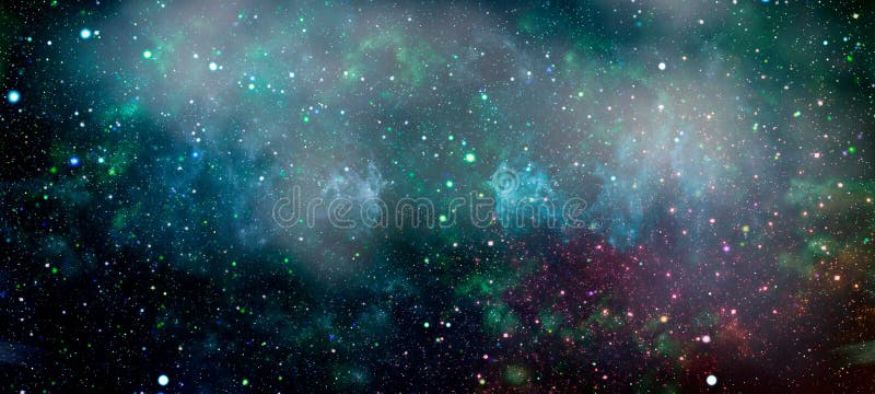Panoramic Looking into Deep Space. Dark Night Sky Full of Stars Stock ...