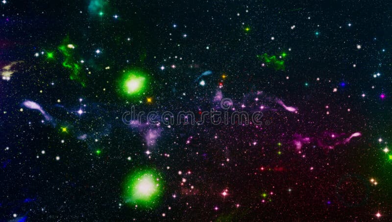 Panoramic Looking into Deep Space. Dark Night Sky Full of Stars Stock ...