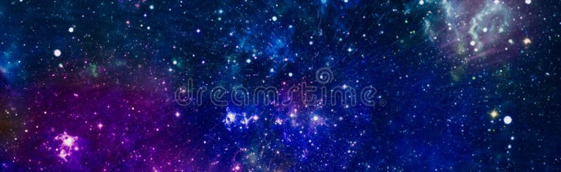 Panoramic Looking into Deep Space. Dark Night Sky Full of Stars Stock ...