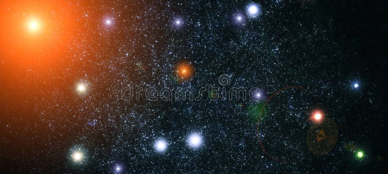 Panoramic Looking into Deep Space. Dark Night Sky Full of Stars. the ...