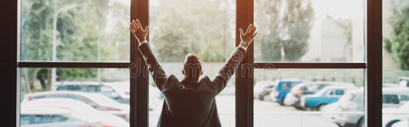 Panoramic of Man in Formal Wear Stock Image - Image of indoors ...