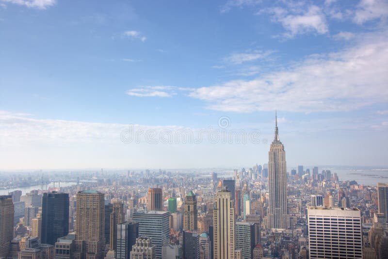New York City Skyline Panorama Stock Photo - Image of attraction ...