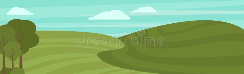 Panoramic Mountain Bright Sunny Landscape with Dense Forest - Vector ...