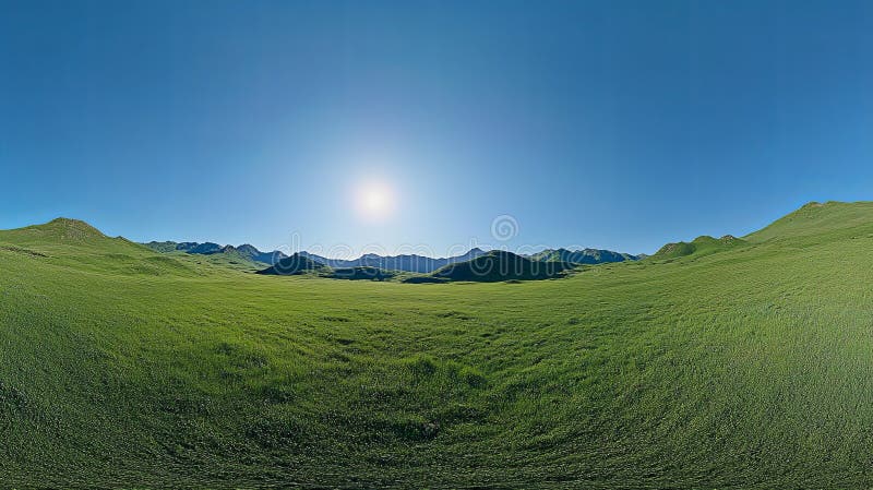 Panoramic Mountain Landscape: a Wide-angle View Capturing Rolling Stock ...