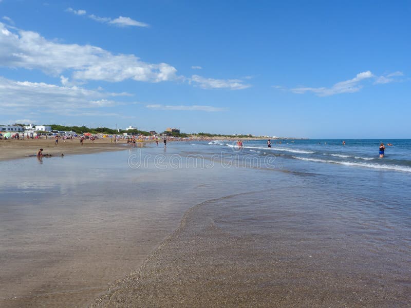 Panoramic of Necochea Beach Stock Photo - Image of landscape, tranquil ...