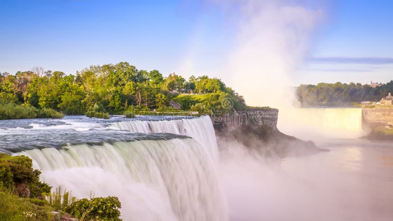 Panoramic Niagara Falls. stock photo. Image of dive - 244672464