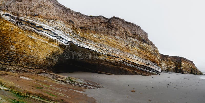Panoramic Ocean View and Cliffs on the Beach, Giant Limestone Formation ...