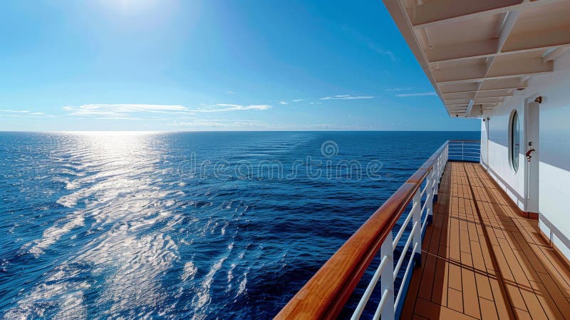Panoramic Ocean View from Luxurious Cruise Balcony at Noon Stock ...
