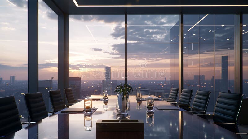 Stunning Panoramic View: Modern Office Skyscraper Interior Design ...
