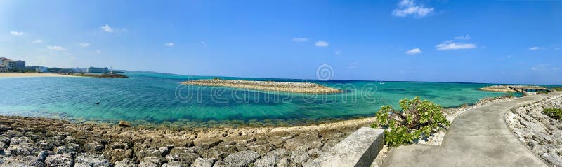 Panoramic Okinawa Island Beach Onna Stock Image - Image of beach ...