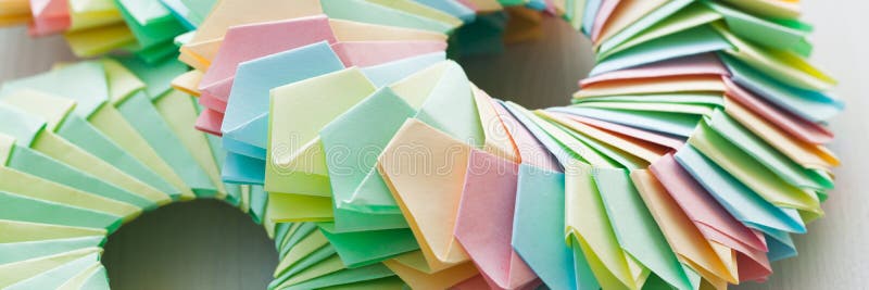 Panoramic Origami Background, Ring Paper Structures Stock Photo - Image ...