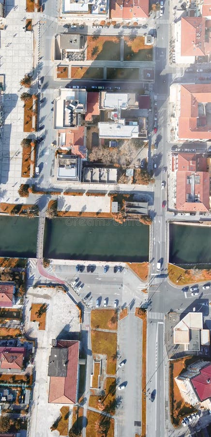 Panoramic Overhead Downward View of Street and Homes of Italy Stock ...
