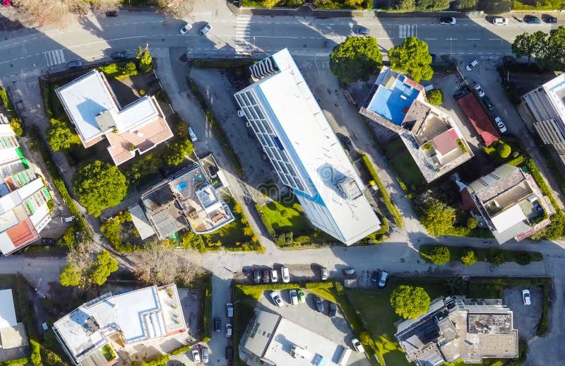Panoramic Overhead Downward View of Street and Homes of Italy Stock ...