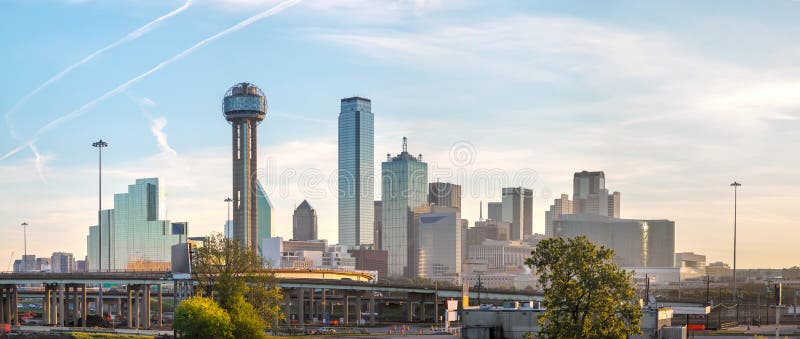 Dallas Texas (panoramic) editorial photography. Image of cityscape ...