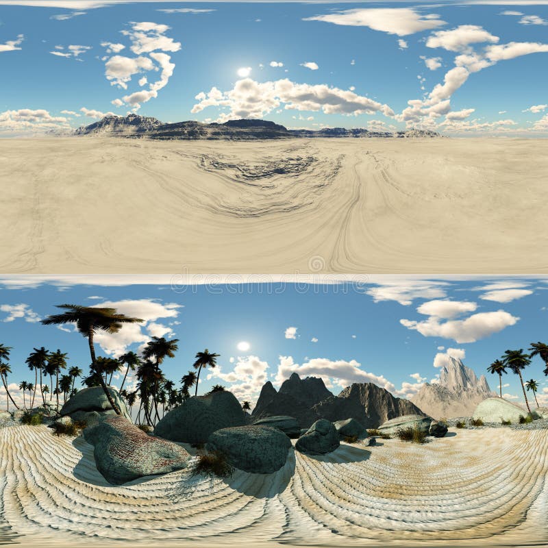 Panoramic of Palms in Desert. Made with the One 360 Degree Lense Camera ...