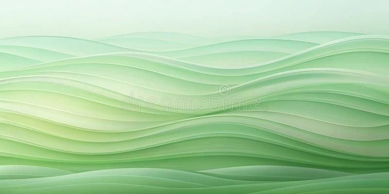 Panoramic Pastel Green Abstract Wave Wallpaper Green AI Generative ...