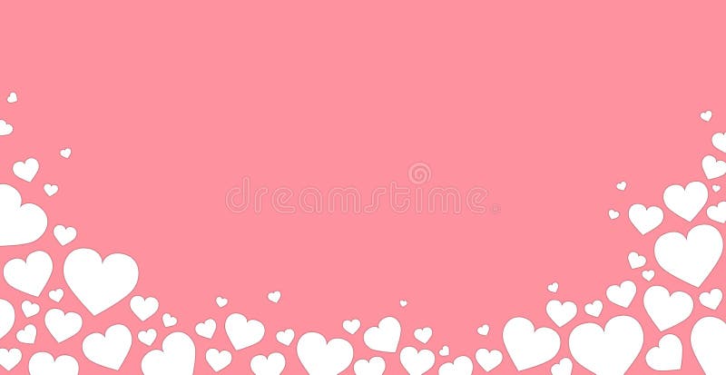 Panoramic Pattern Pink Background with Many White Hearts with Place ...