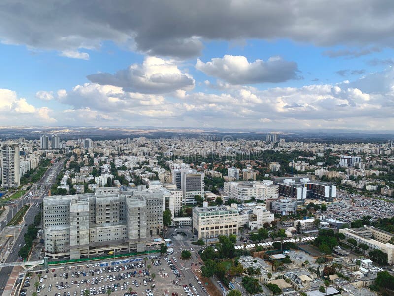 Panoramic of Petah Tikva editorial image. Image of urban - 312093080