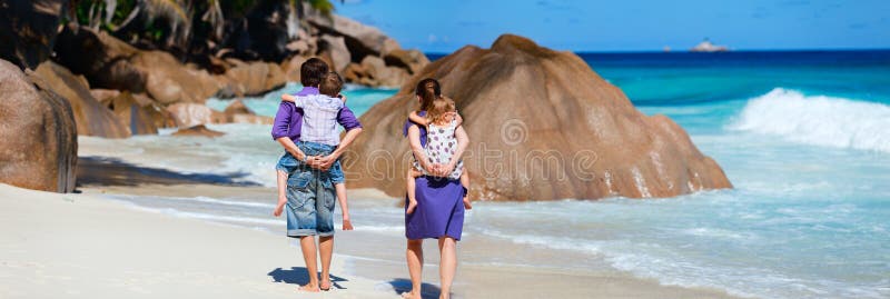 Panoramic Photo of Family on Vacation Stock Image - Image of mother ...