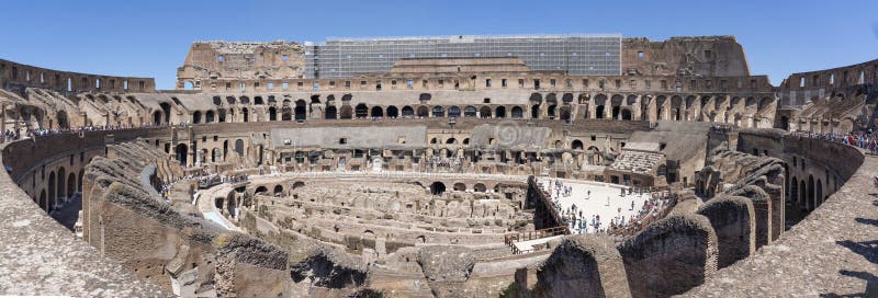 Panoramic Photo of the Inside of the Colosseum in Rome Editorial Stock ...