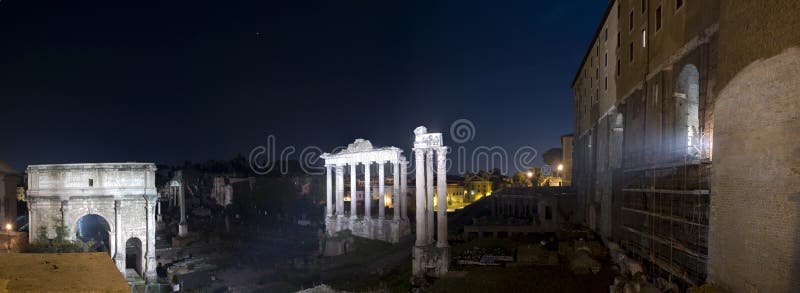 Panoramic Photo Roman Forum Stock Photo - Image of seventh, roman: 27963054